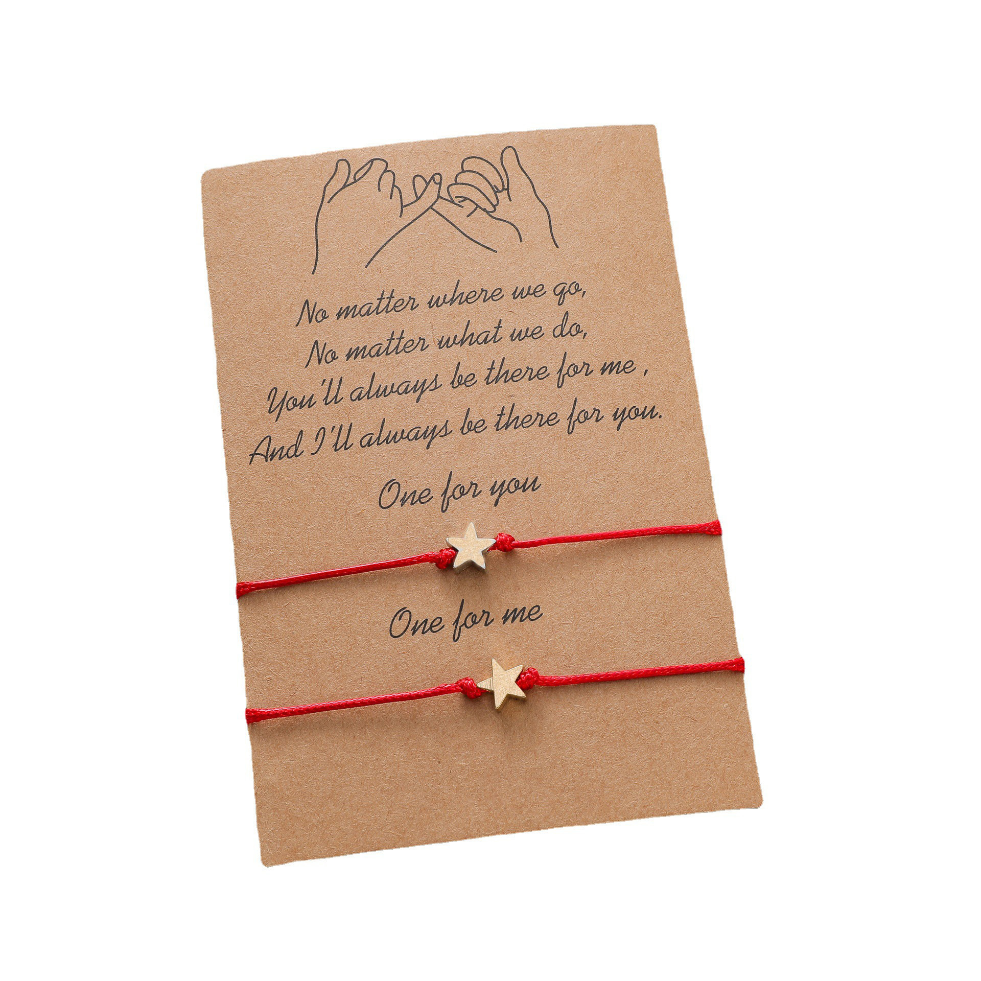 Red String Bracelets with Stainless Steel Gold Coloured Stars